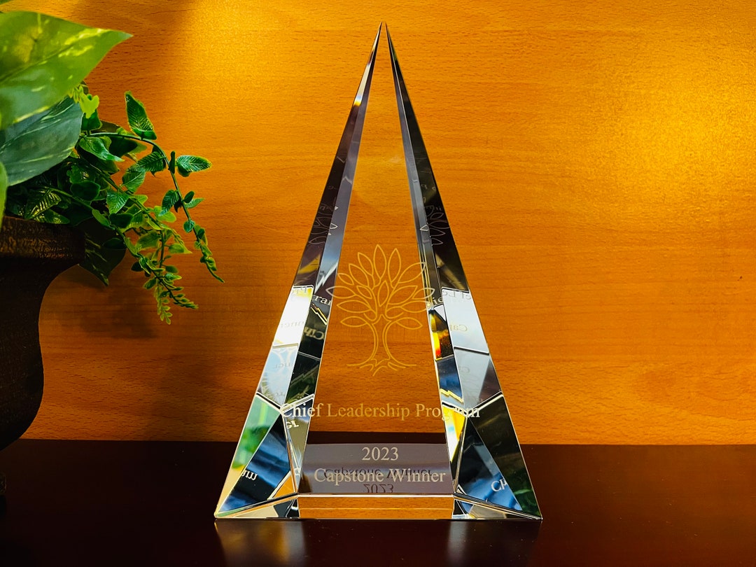 Classic Crystal Summit Triangle Award, Free Engraving, 3 Sizes ...