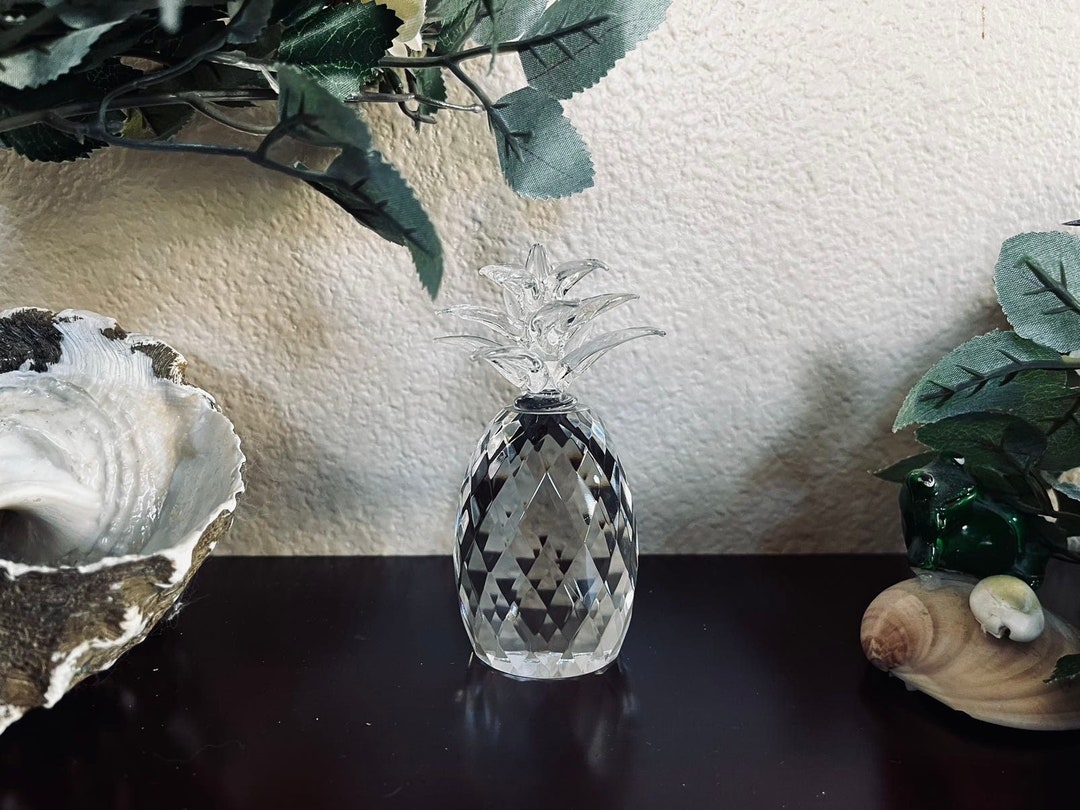 Crystal Gem-cut Pineapple Figurine With Base, Gift, Paperweight, Award ...