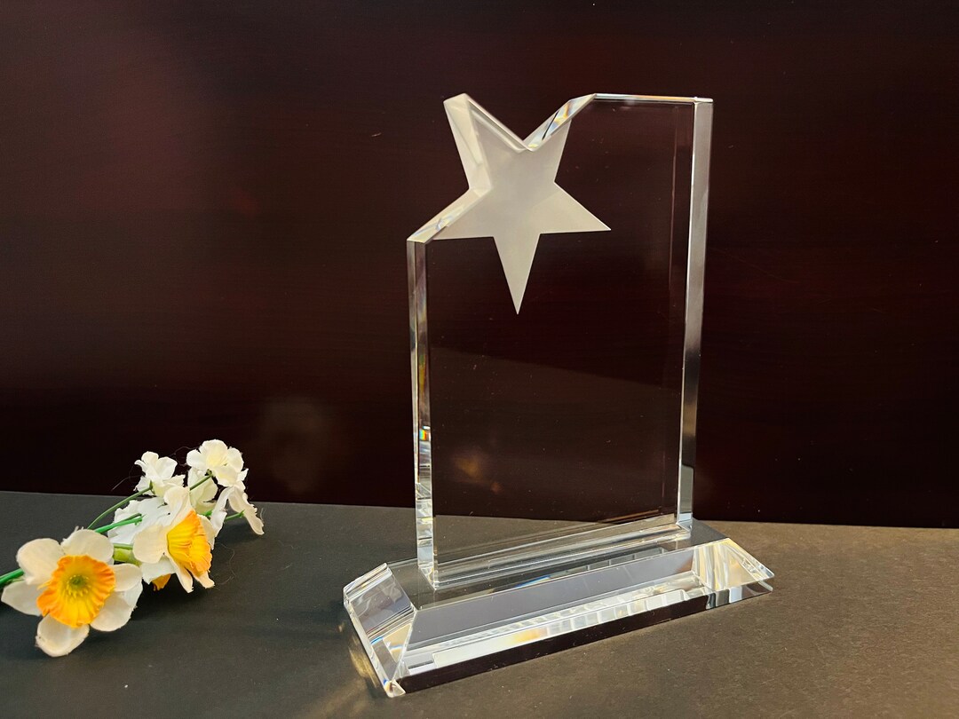 Crystal Star Plaque Award, Free Engraving, 3 Sizes Available, Award for ...