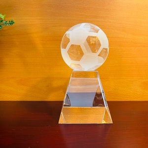 Crystal Soccer Ball Gift, Award, Trophy. Free Engraving, 3 Sizes ...