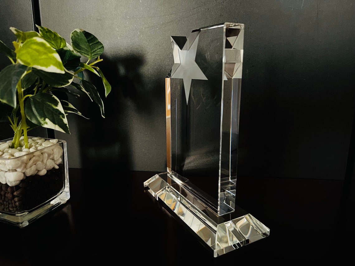Crystal Star Plaque Award, Free Engraving, 3 Sizes Available, Award for ...