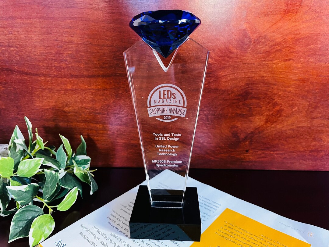 Crystal Blue Diamond Award With Black Base, Personalized Engraved ...