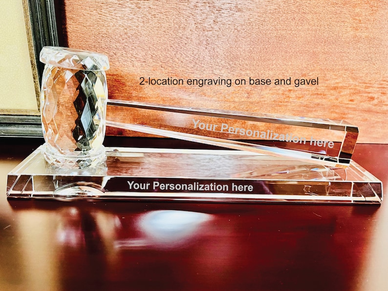 Crystal Gavel Award With Base, Blank or Engraved, Perfect Gift or Award ...