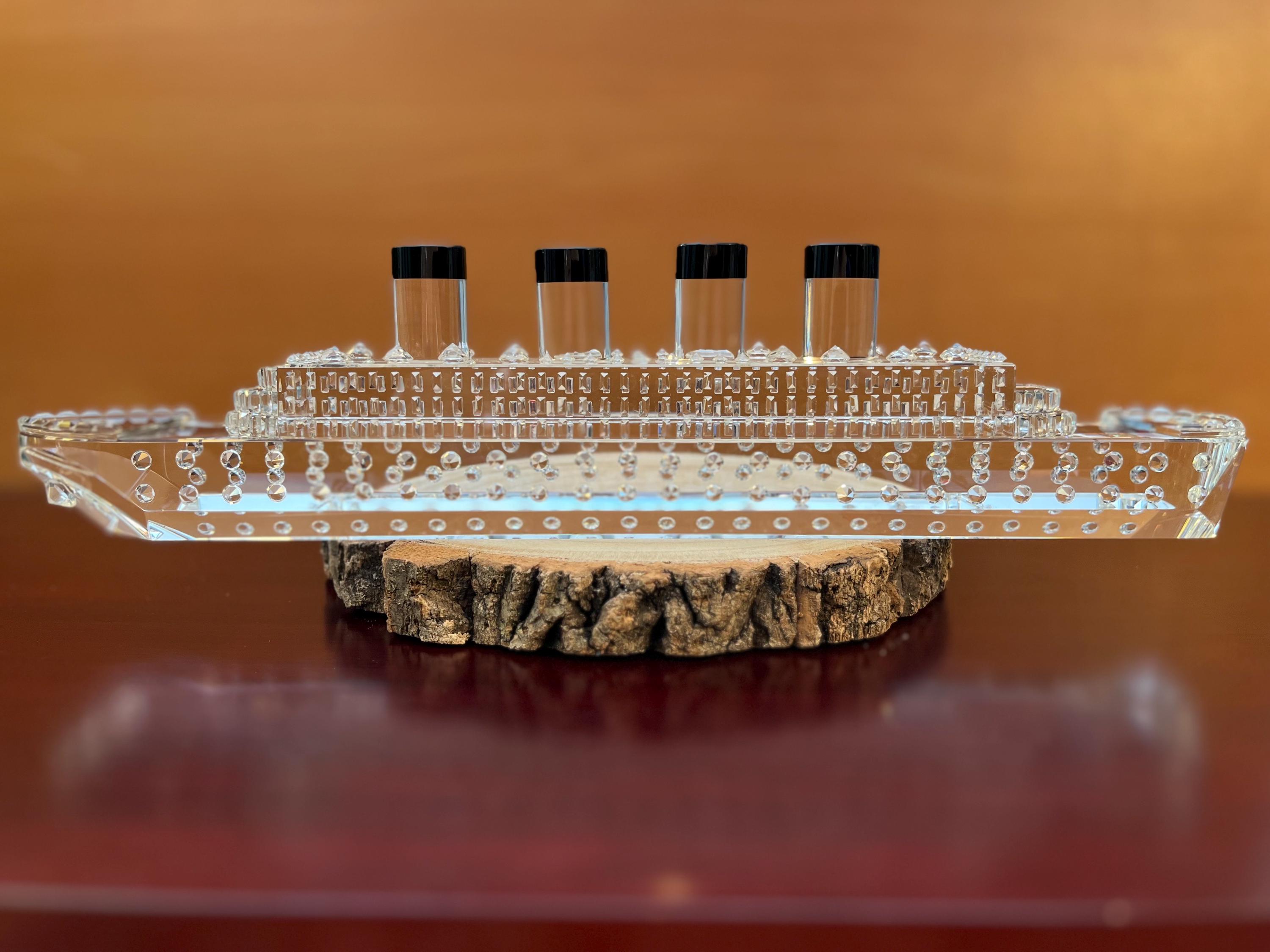 Crystal 13.25"w Titanic Figurine, Detailed, Miniature Representation of ...