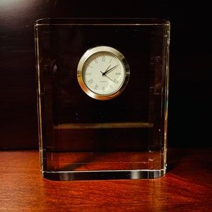 Crystal Desktop Beveled Edges Clock, Art Deco, Classic Time Instrument ...