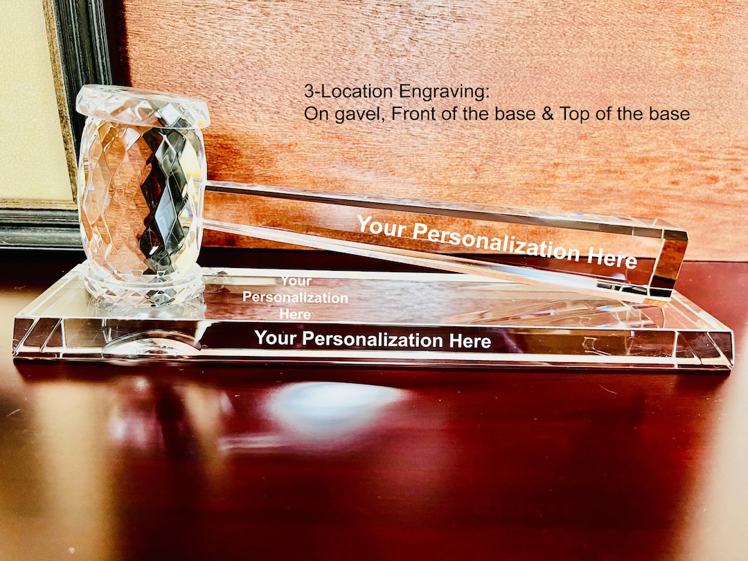 Crystal Gavel Award With Base, Blank or Engraved, Perfect Gift or Award ...