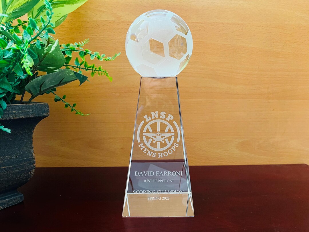 Crystal Soccer Ball Gift, Award, Trophy. Free Engraving, 3 Sizes ...