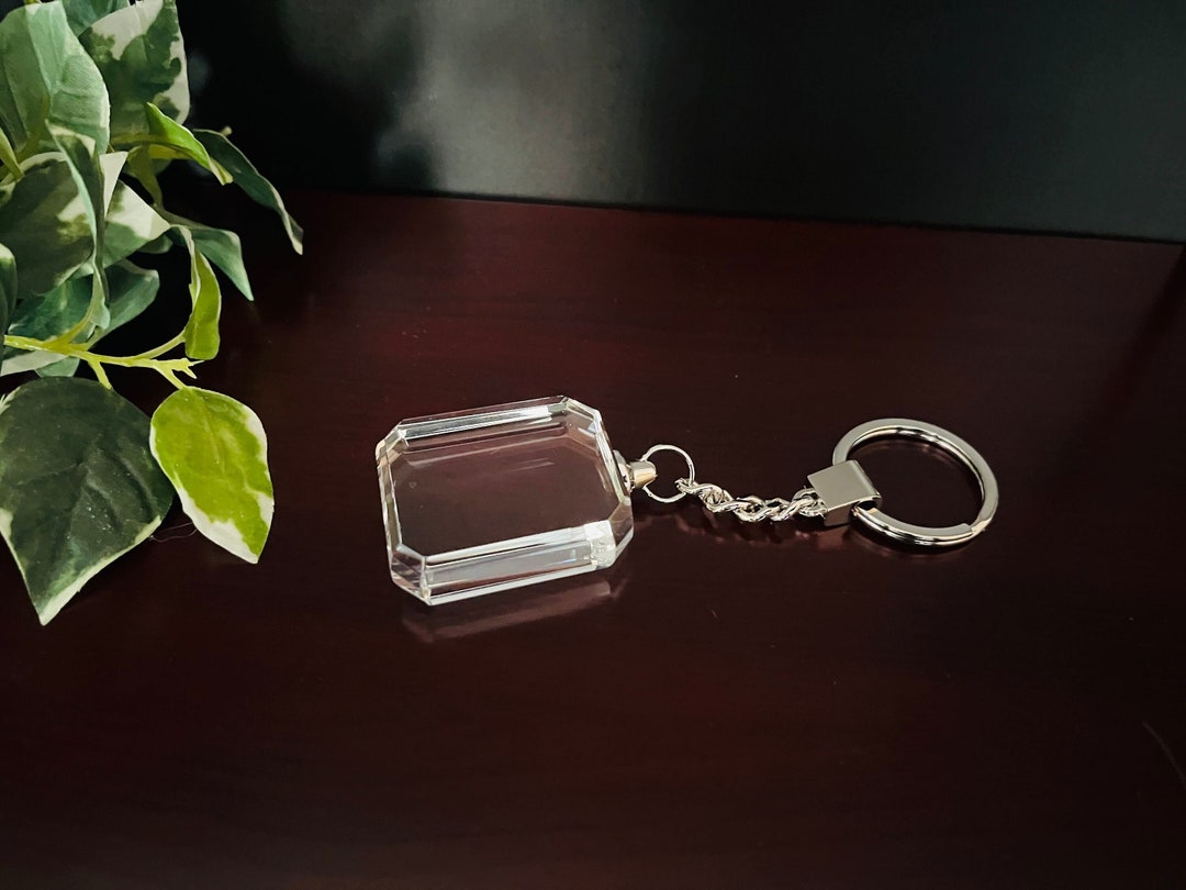 Crystal Rectangle Key Chain, Blank or Engraved, Personal Gift ...
