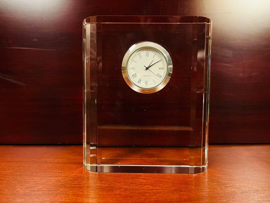 Crystal Desktop Beveled Edges Clock, Art Deco, Classic Time Instrument ...