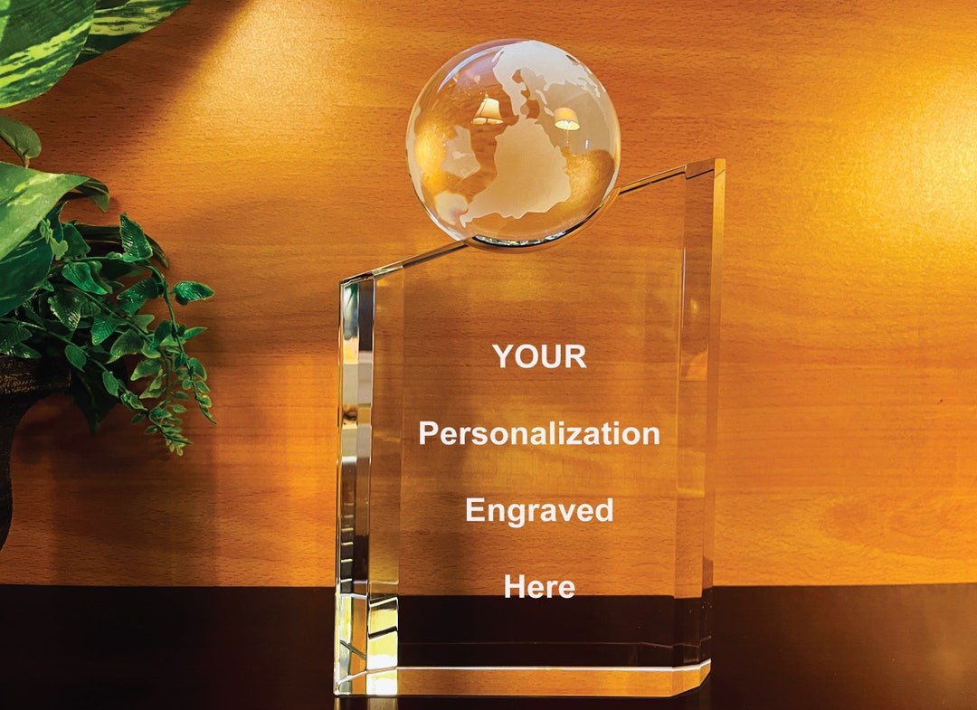 Crystal Globe Tower Gift, Award, Trophy, With Spinnable Globe. Free ...