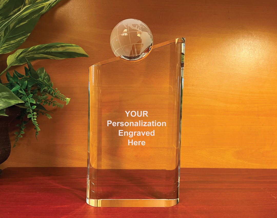 Crystal Globe Tower Gift, Award, Trophy, With Spinnable Globe. Free ...