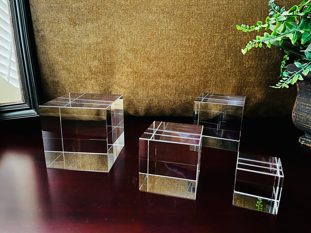 Crystal Cube Paperweight, Awards. 5 Sizes Available, Free Engraving ...