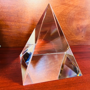 Clear Crystal Pyramid Paperweight, Gift, Blank or Pesonalization ...