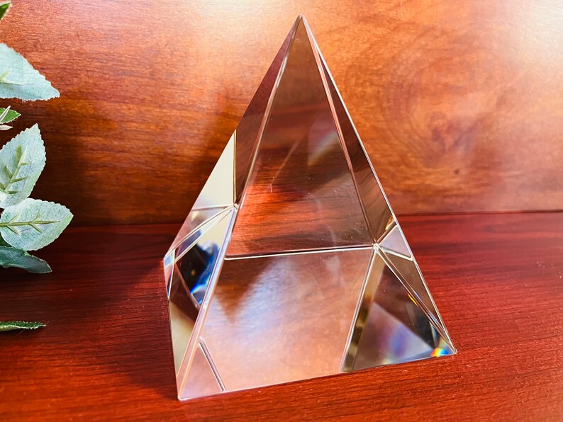 Clear Crystal Pyramid Paperweight, Gift, Blank or Pesonalization ...
