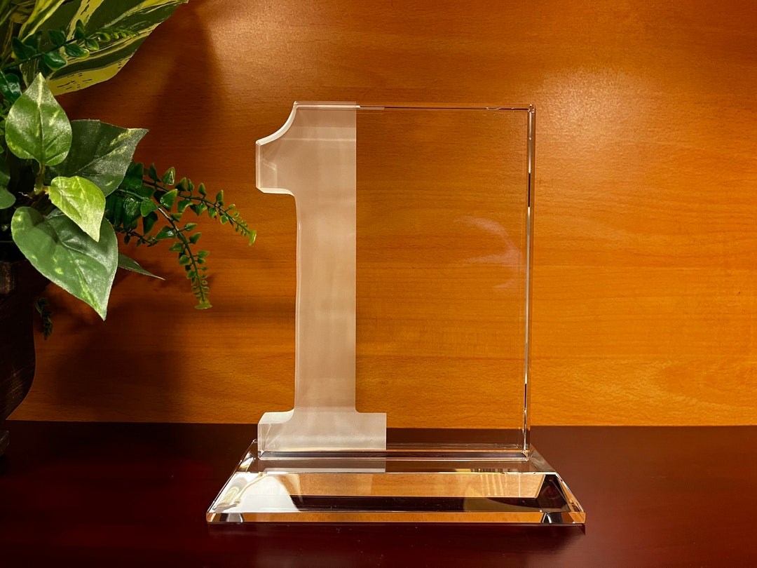 Crystal No. 1 Plaque, Award, 8”H X 7”W, Ideal Gift or Trophy for ...