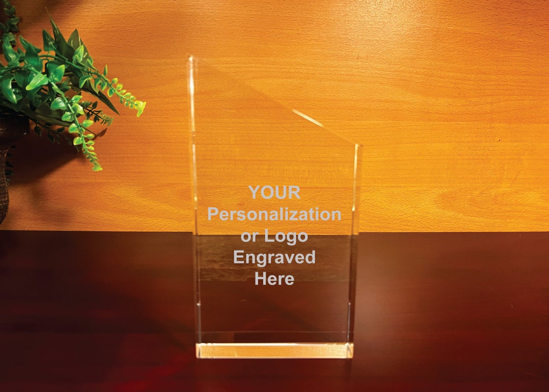 Crystal Vertical Award With Slant Top, Free Engraving, Ideal Personal ...