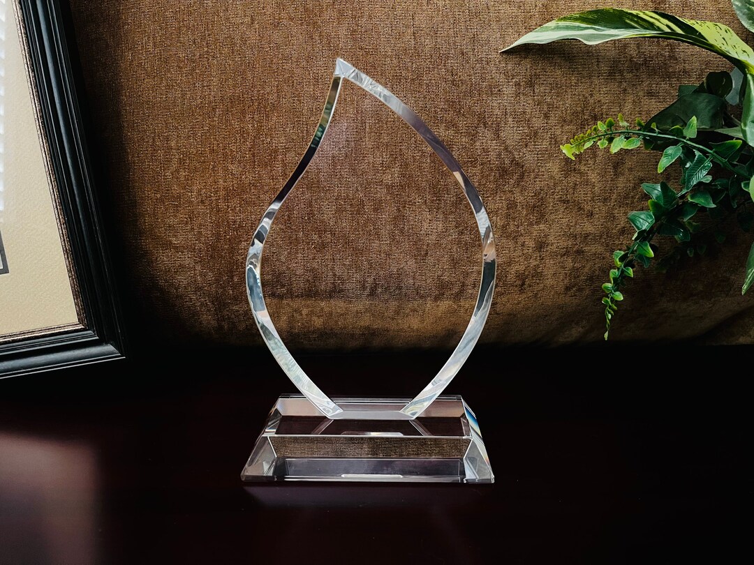 Crystal Torch Award, Free Engraving, 2 Sizes Available, Ideal Gift ...