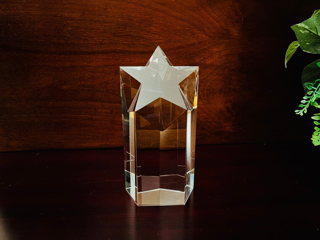 Crystal Star Award, Blank or Engraved, 2 Engraving Locations Available ...