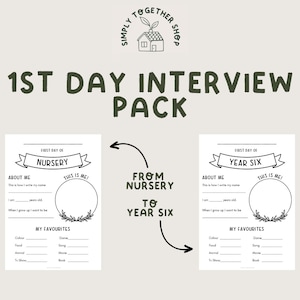 Printable First Day of School Interview Pack - Etsy