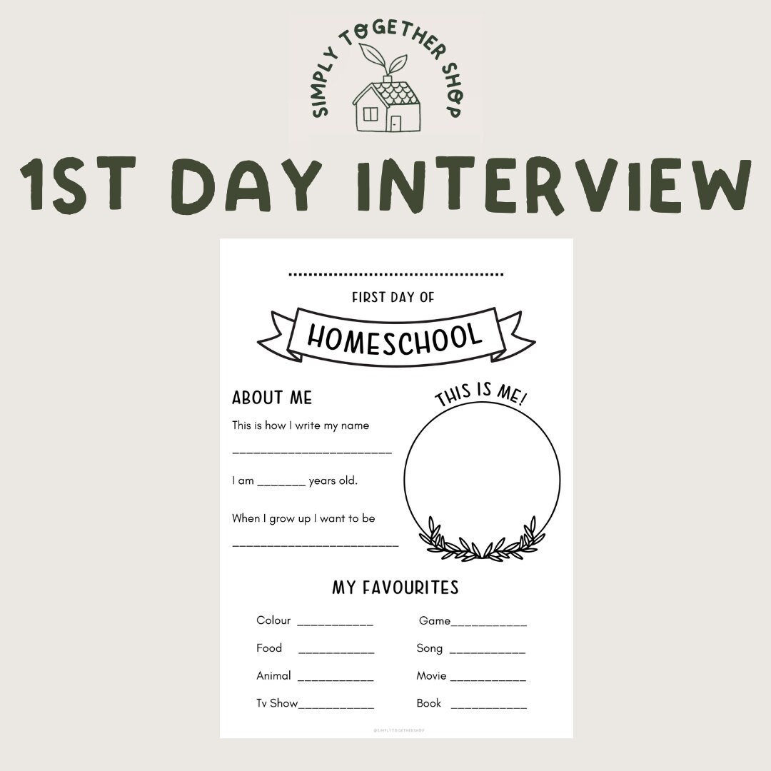 First Day of Homeschool Interview Printable - Etsy