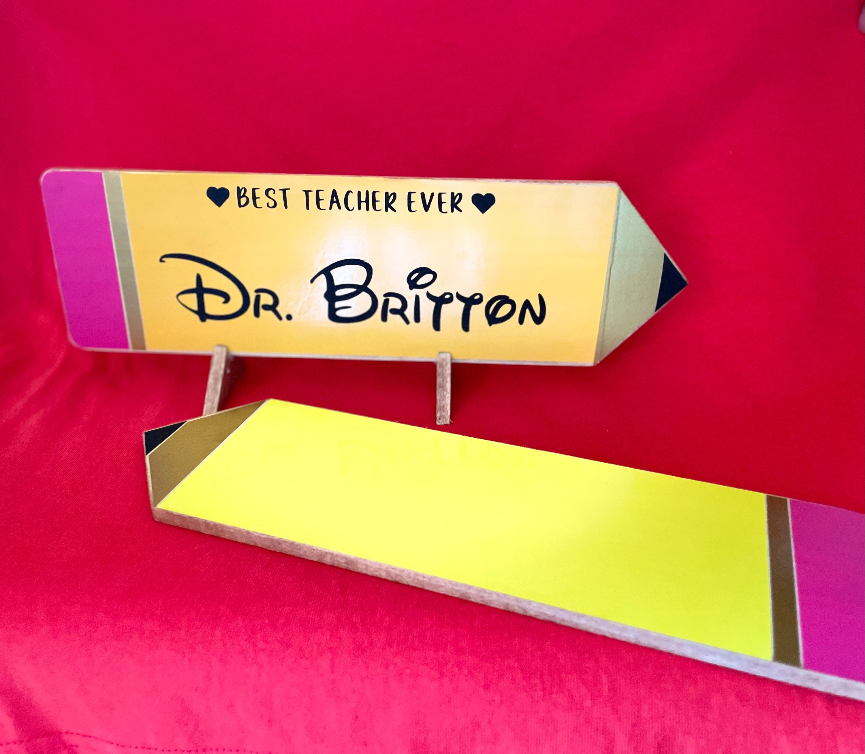 Pencil Nameplate, Wooden Pencil Nameplate - Etsy