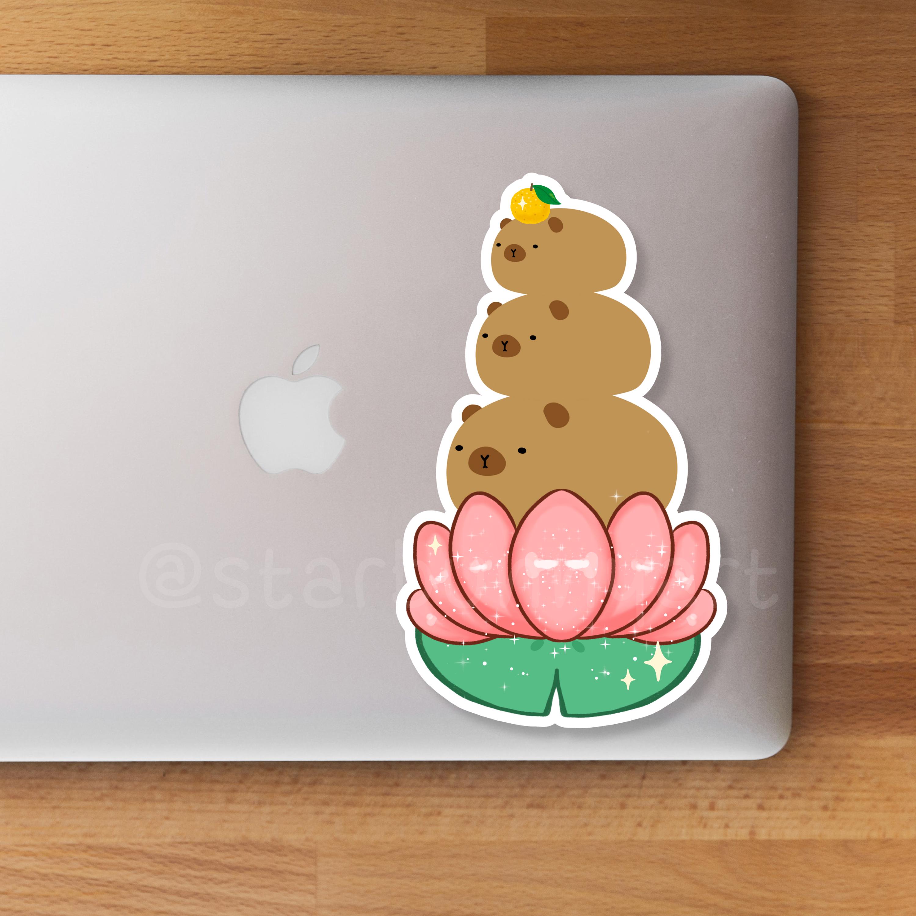 Kawaii Capybara Trio Vinyl Decal Stickers, Waterproof Kawaii Capybara ...