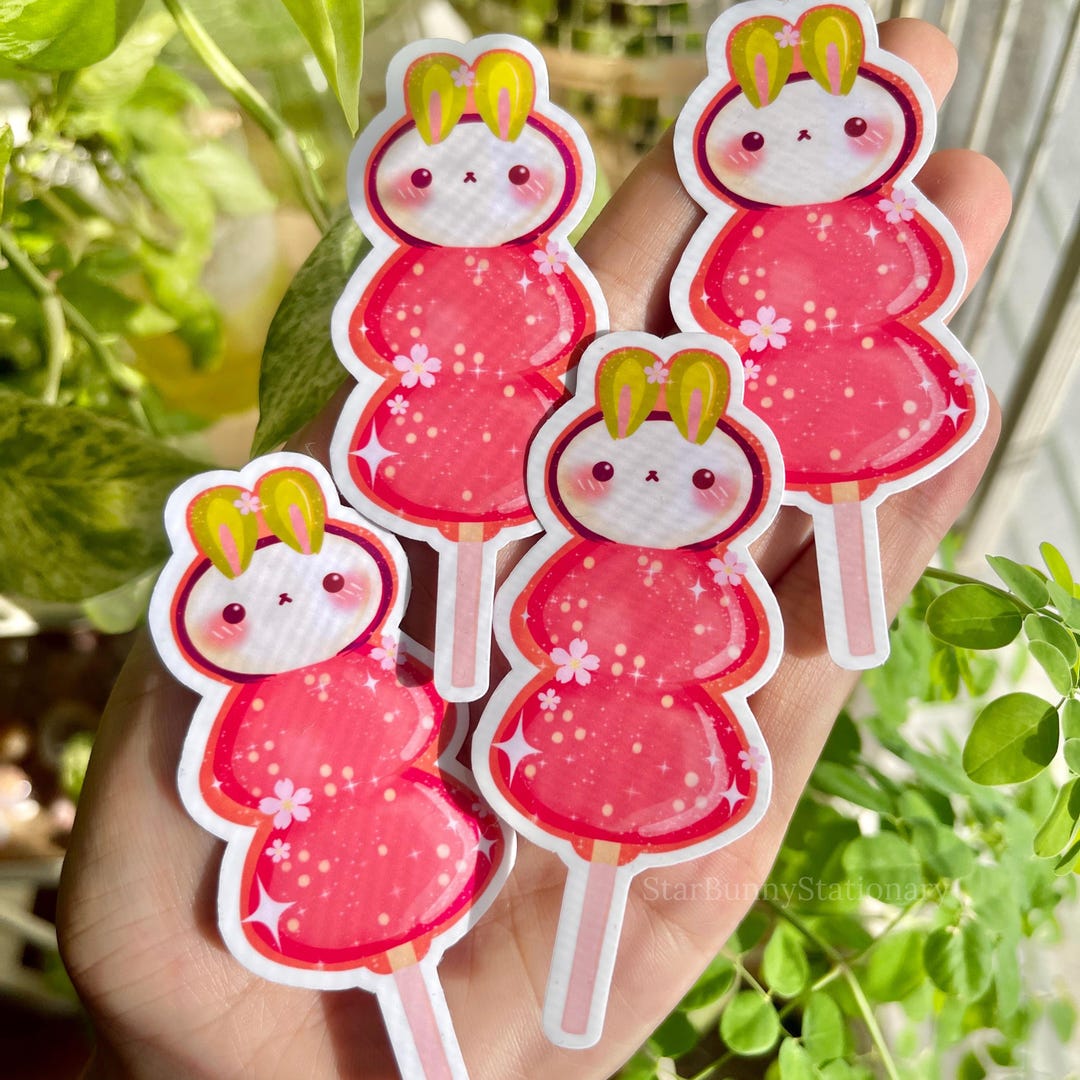 Tanghulu Bunny Sticker, Vinyl Die Cut Stickers, Kawaii Dessert Food ...