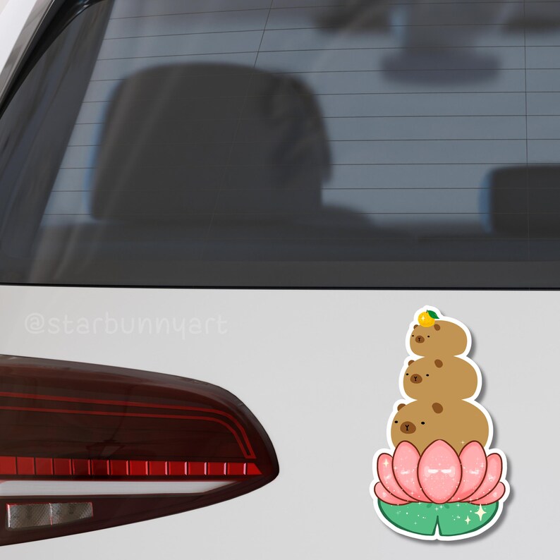 Kawaii Capybara Trio Vinyl Decal Stickers, Waterproof Kawaii Capybara ...
