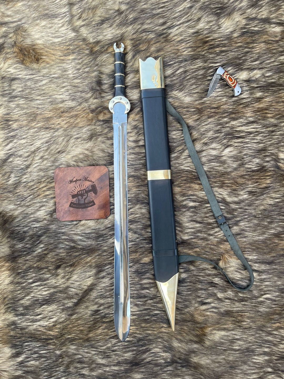 Custom Hand Made Celtic Sword 38 Inches Celtic Leaf Sword Hand Forged ...