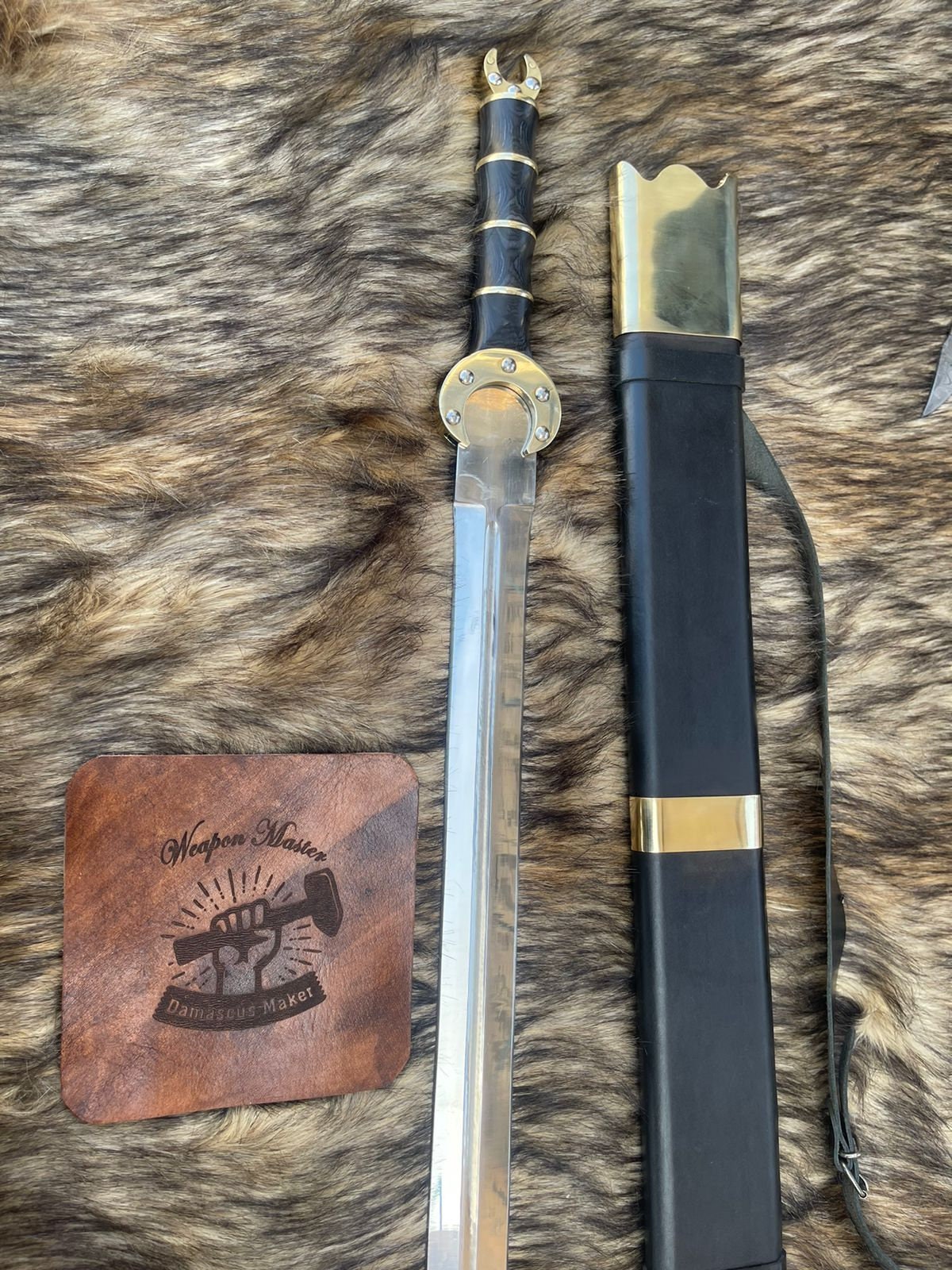 Custom Hand Made Celtic Sword 38 Inches Celtic Leaf Sword Hand Forged ...