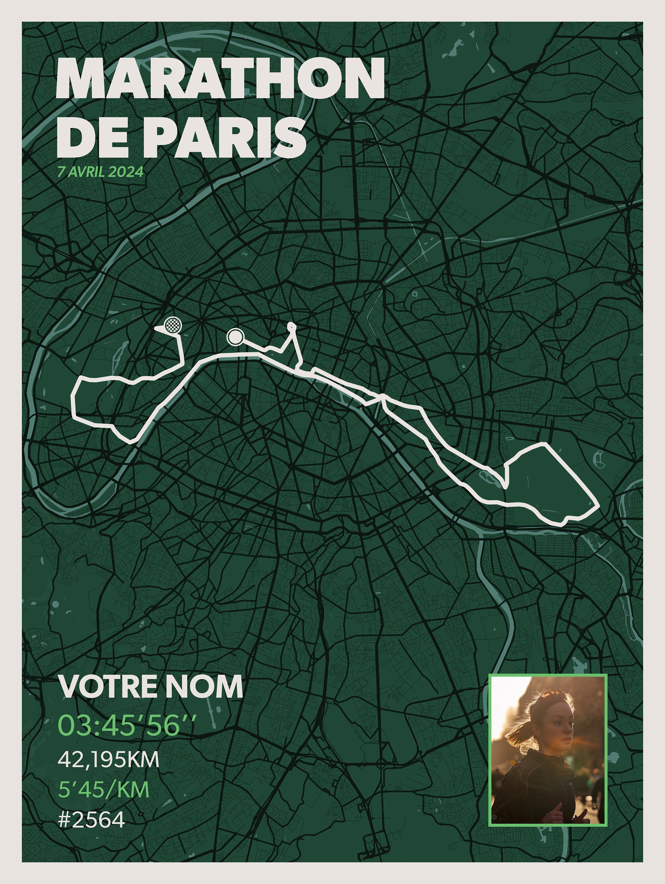 Personalized Paris Marathon Poster Race Gift Wall Decoration Marathon ...