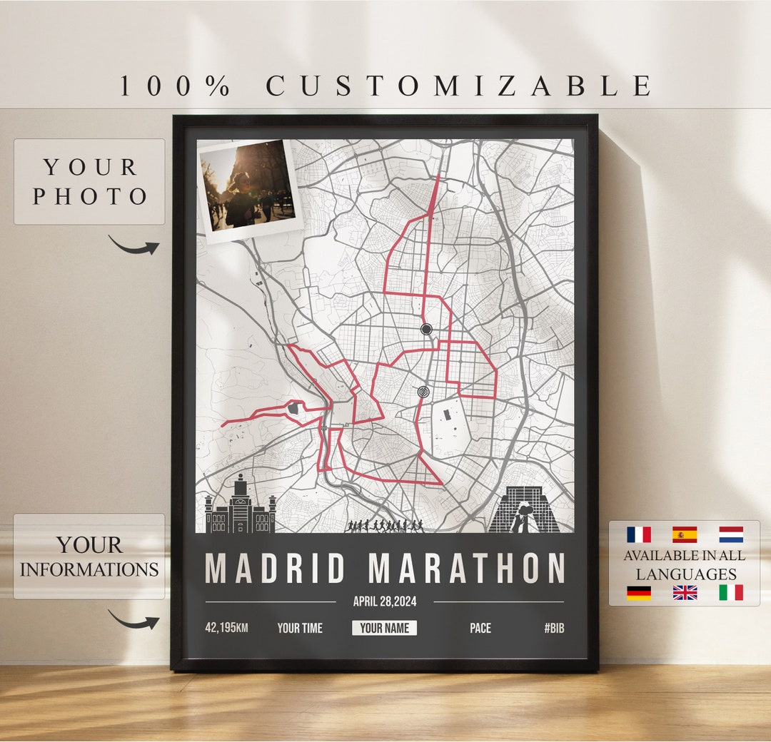 Madrid Marathon 2024 Poster - Customizable - Wall Decor - Marathon ...