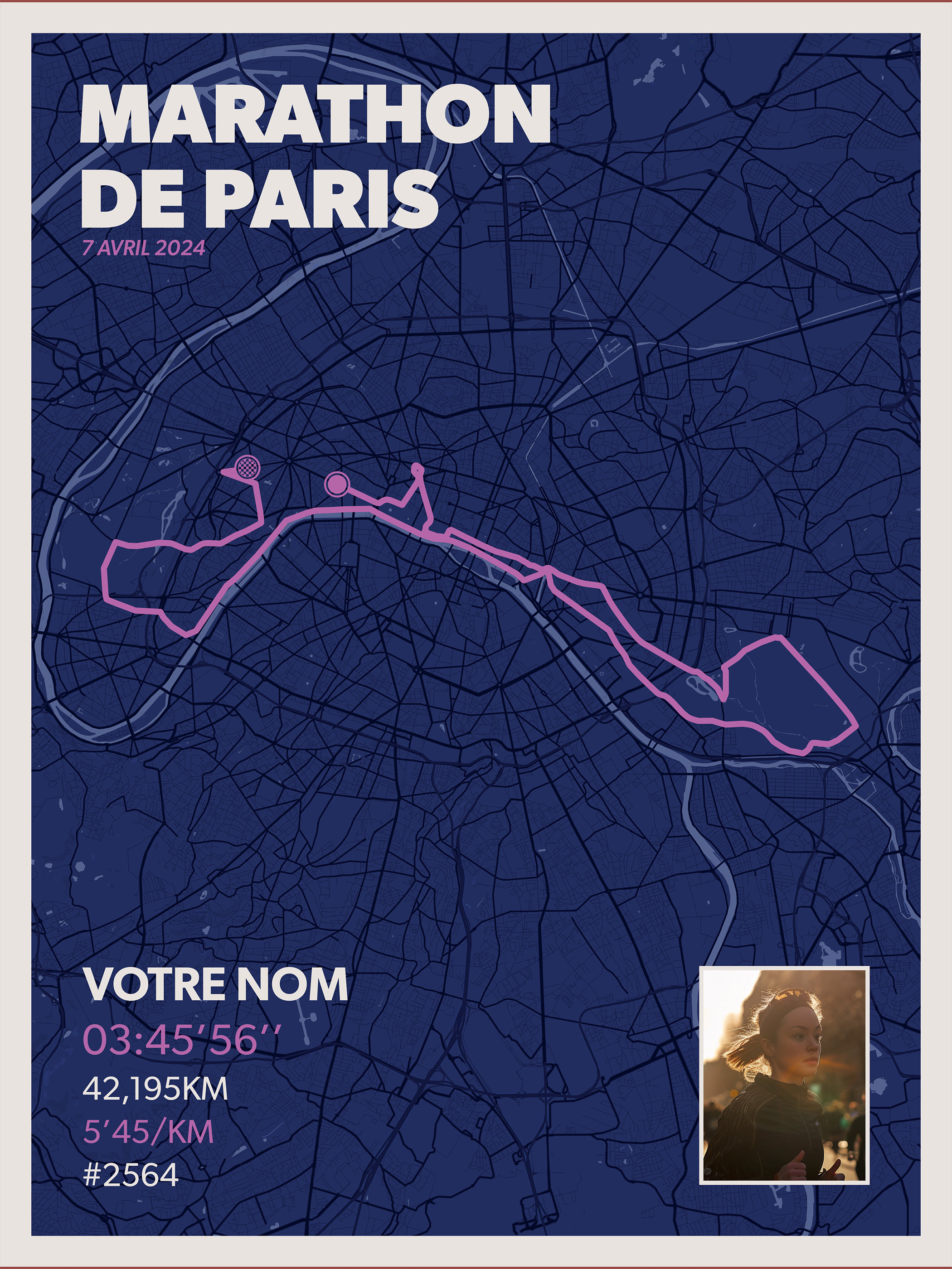 Personalized Paris Marathon Poster Race Gift Wall Decoration Marathon ...