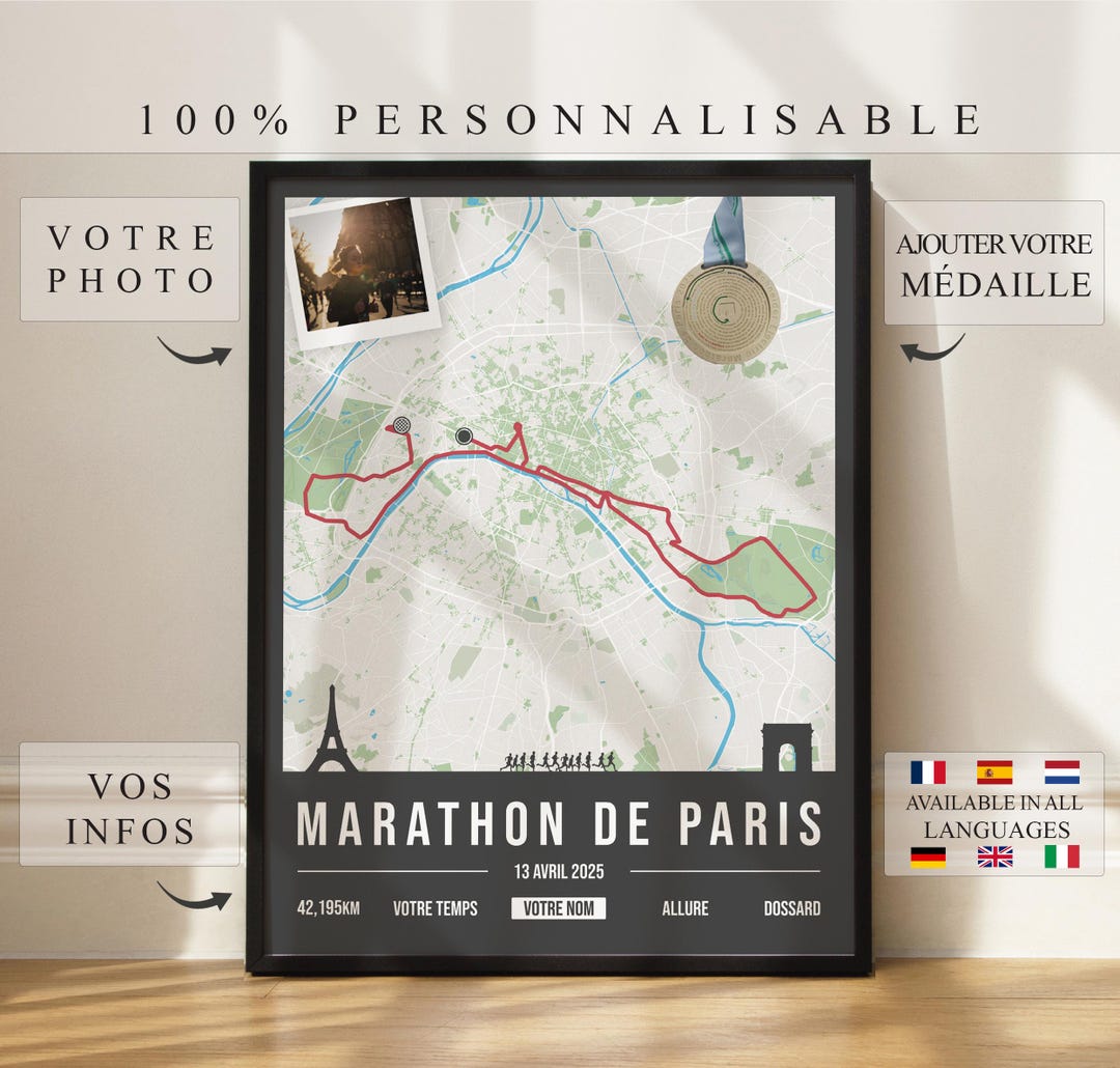 Personalized Paris Marathon 2025 Poster - Wall Decor - Marathon Print ...