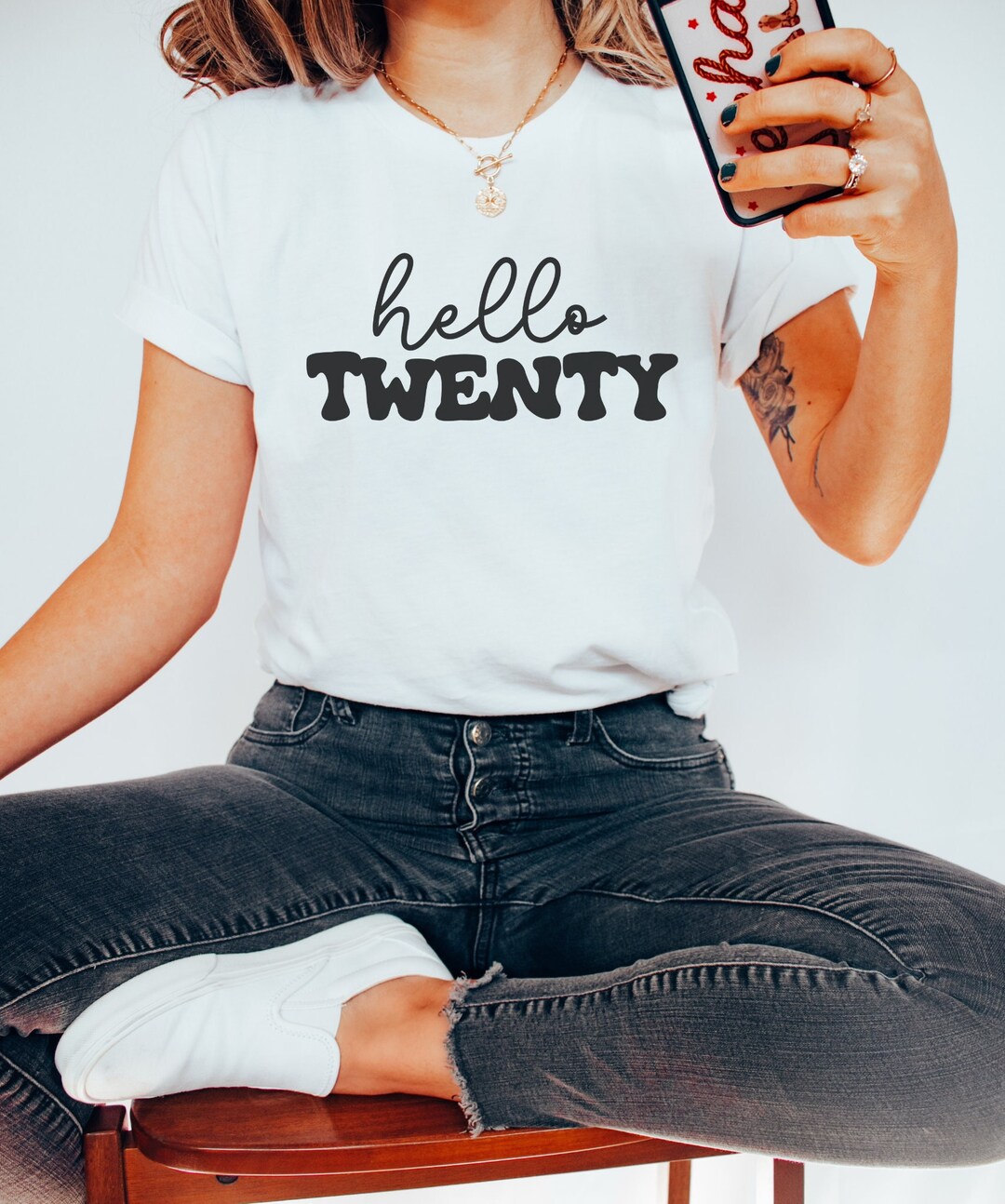 Hello 20th Birthday Shirt Auntie Happy Twenty Years Old Gift for Her ...