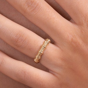 Gold Bone Ring for Women 14k Gold Statement Ring for - Etsy