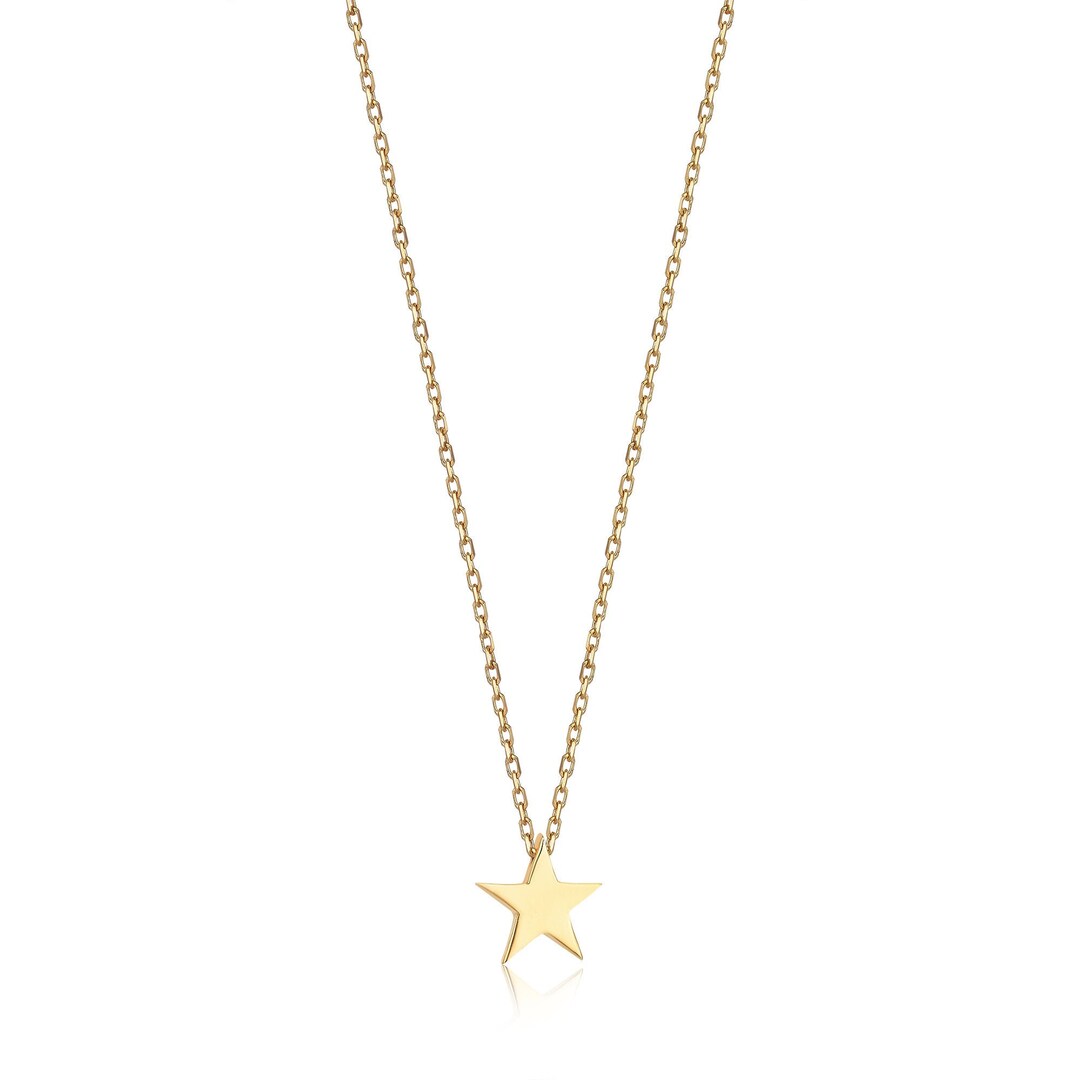 Small Star Necklace 14k Gold Tiny Star Pendant Necklace Minimalist ...