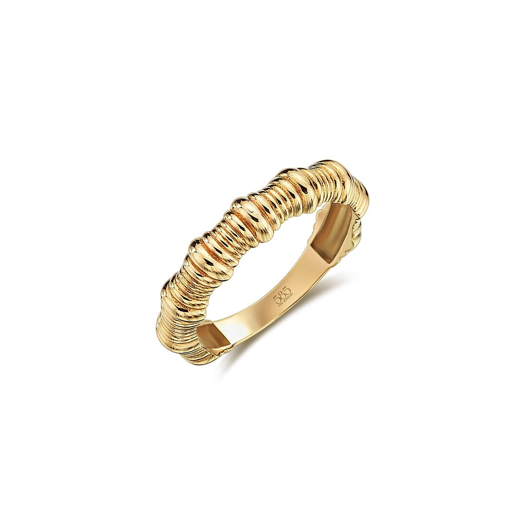 Gold Bone Ring for Women 14k Gold Statement Ring for - Etsy