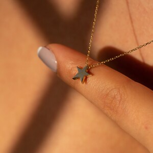 Small Star Necklace 14k Gold Tiny Star Pendant Necklace - Etsy