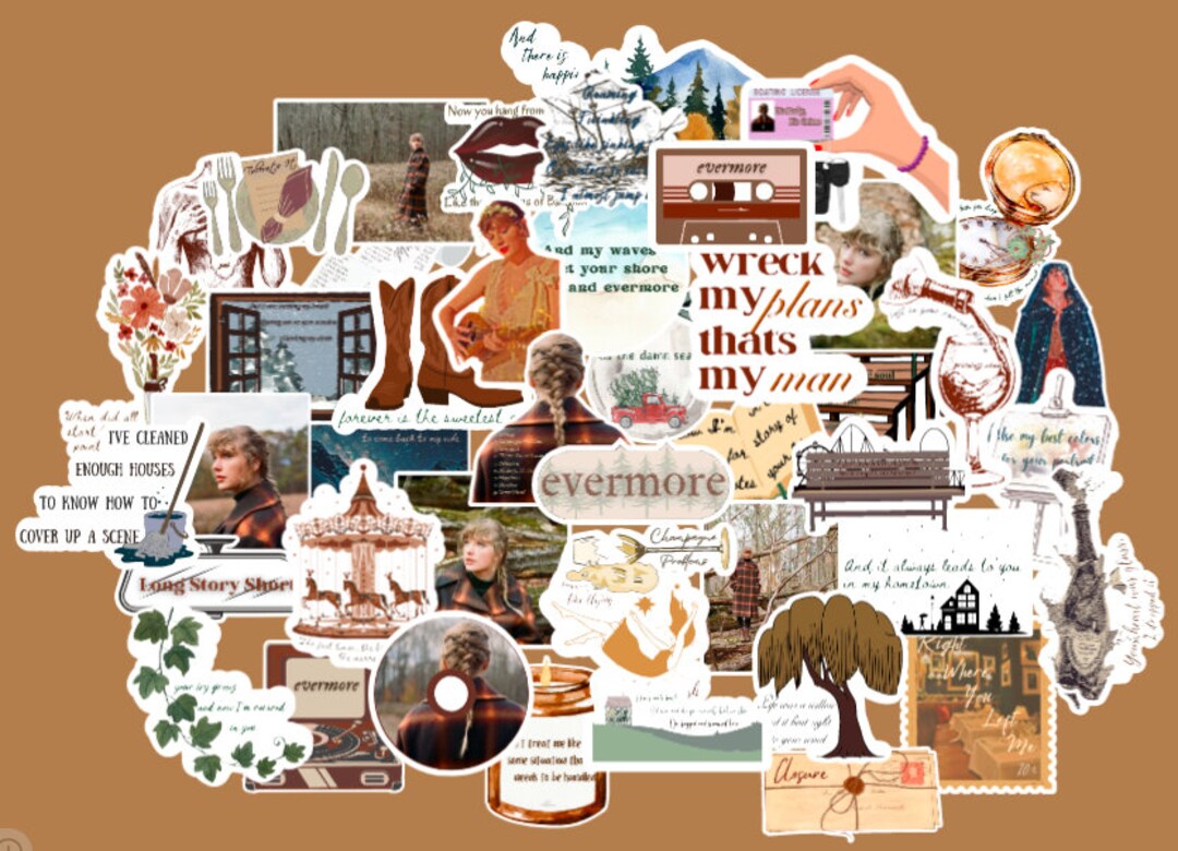 Taylor Swift Evermore Custom Sticker Sets 10 45 Sticker Sets - Etsy