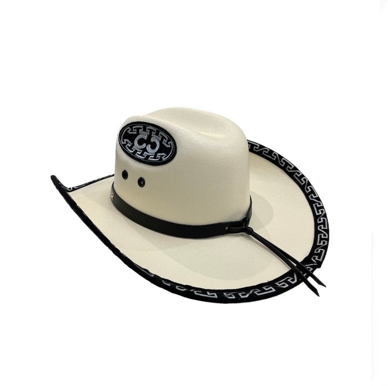Artisanal Mexican Cowboy Hat for Men Canvas Hat Sombrero Western Style ...