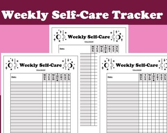 Printable Weekly Self-care Tracker Basic Planner, Aesthetic Weekly ...