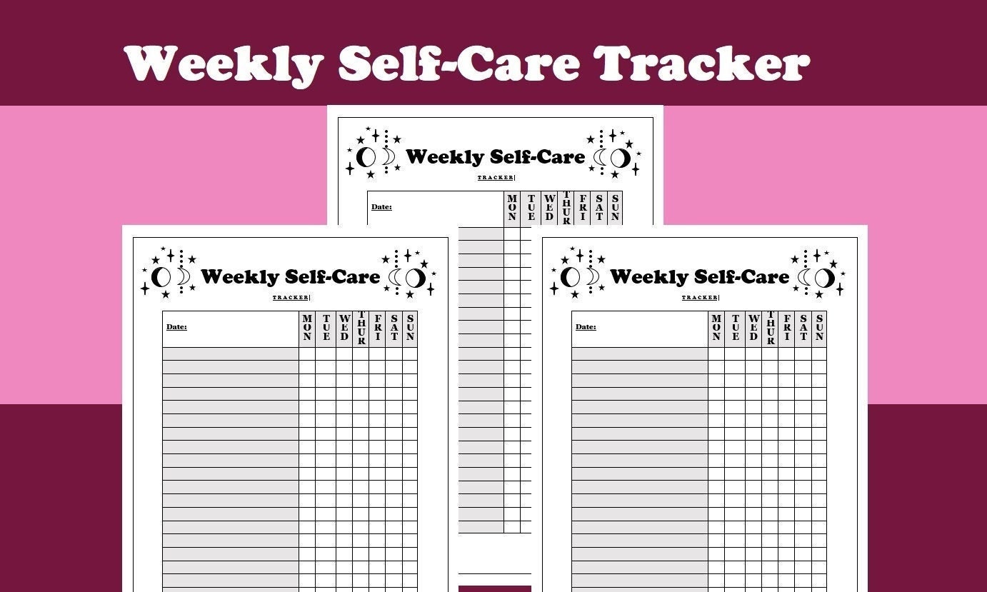 Weekly Self-care Tracker Basic Planner, Aesthetic Weekly Tracker Health ...