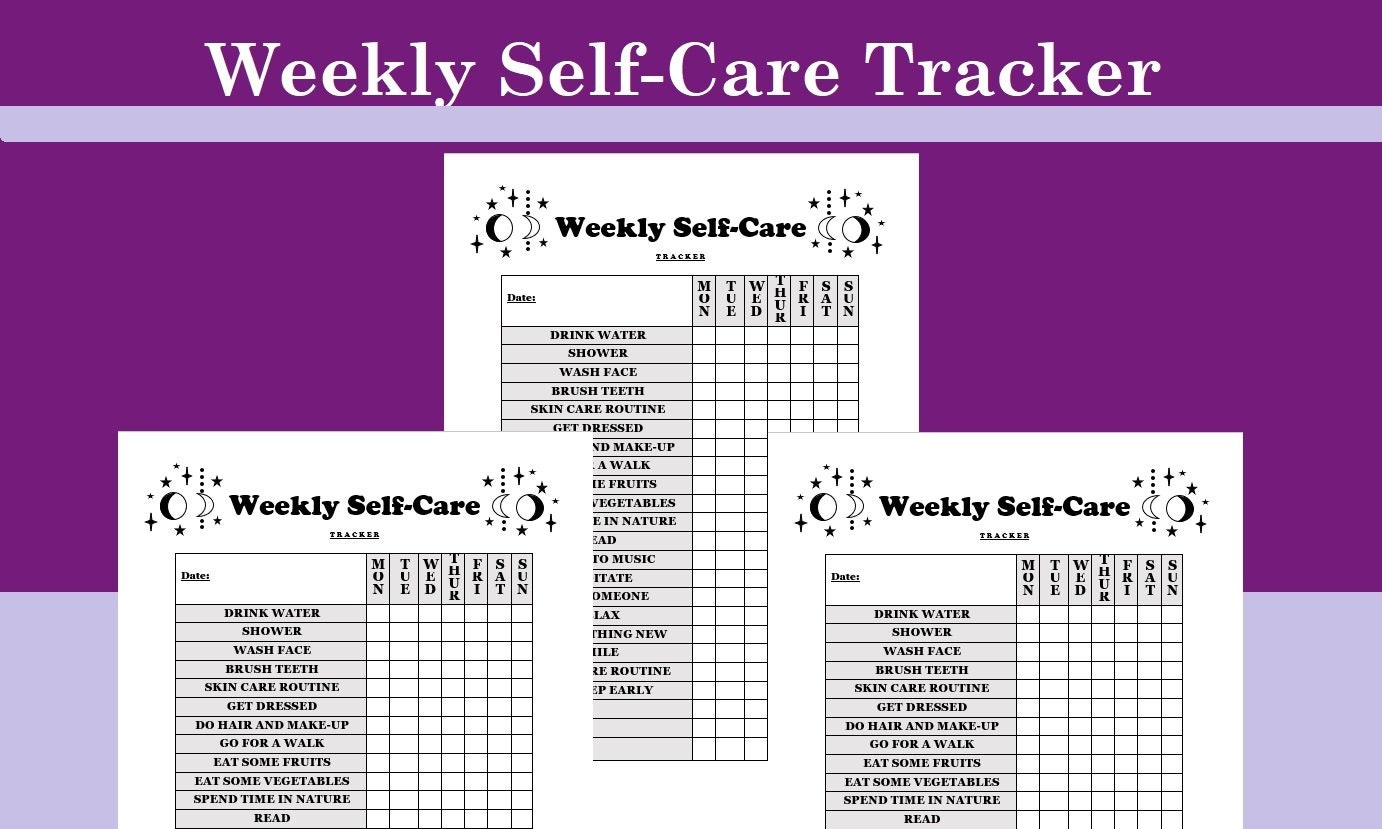Printable Weekly Self-care Tracker Basic Planner, Aesthetic Weekly ...