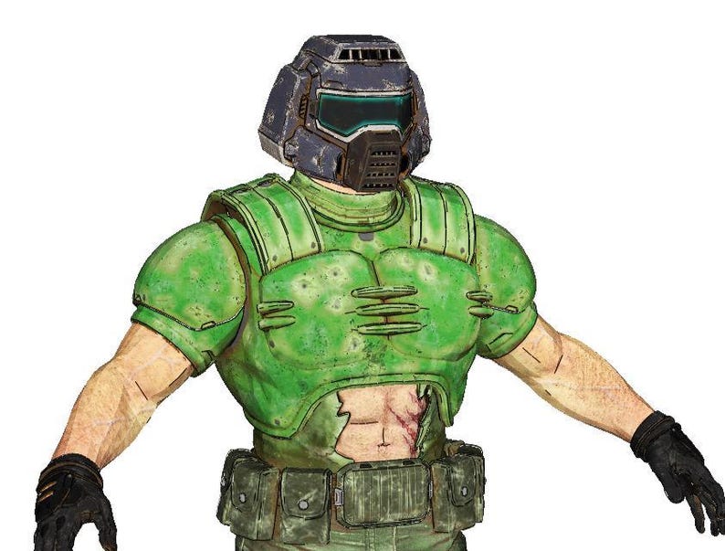 Classic Doom Guy / Doom Marine Armor Cosplay EVA Foam Pepakura File ...