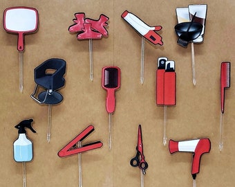 24 Hairdresser Edible Cupcake Toppers PRECUT Option Hair Salon Theme ...