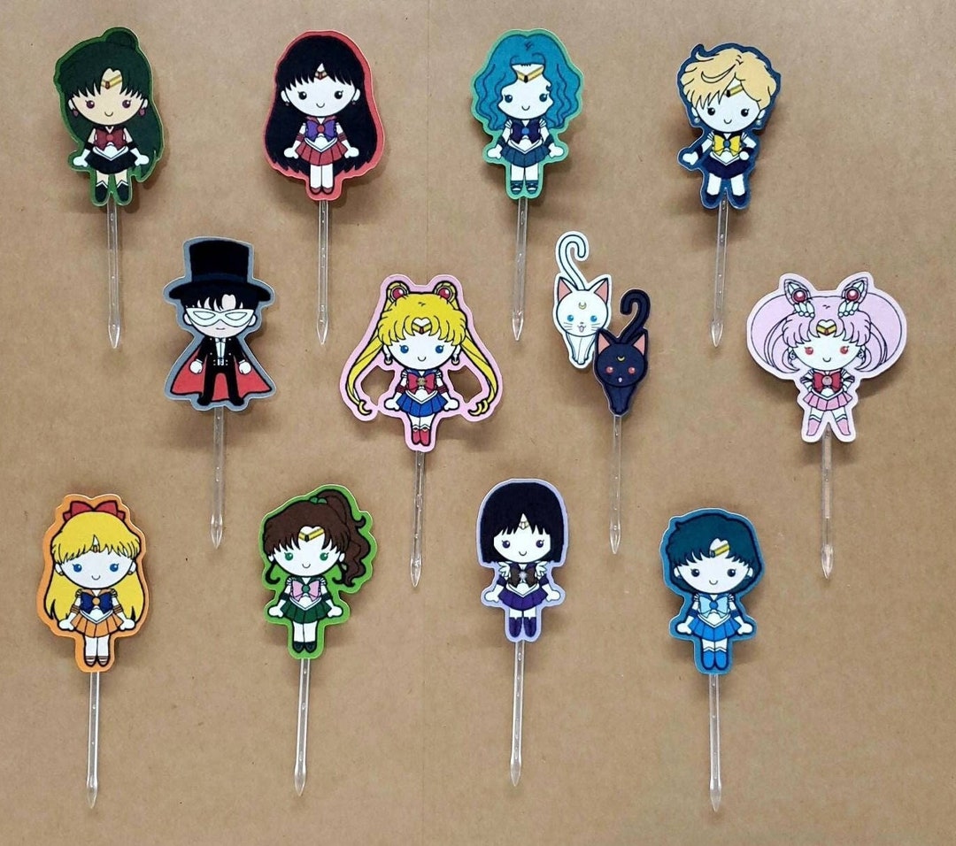 Chibi Sailor Girls Anime Cupcake Toppers - Etsy
