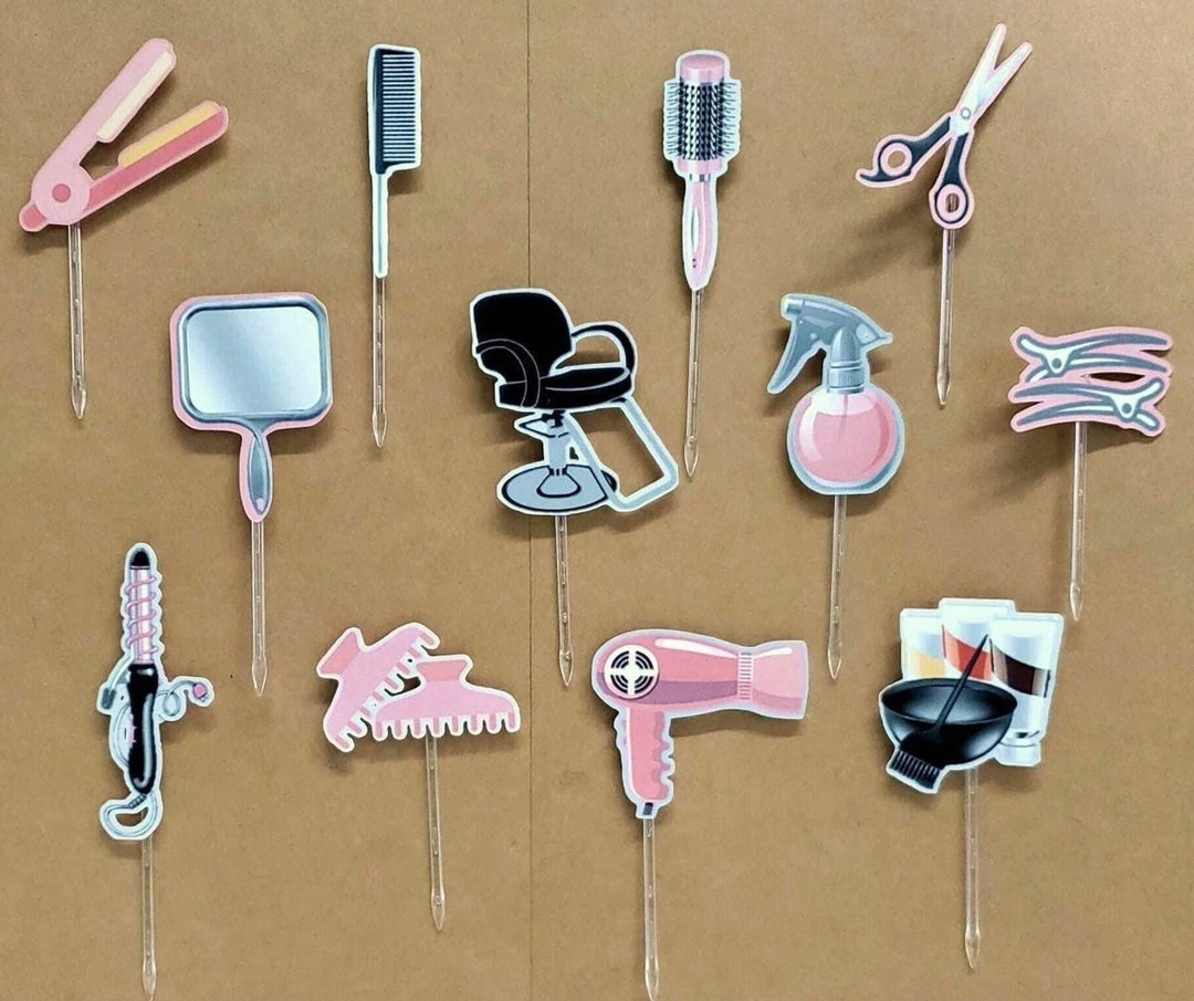 Pink Hairstylist Hair Salon Hairdresser Cupcake Toppers - Etsy