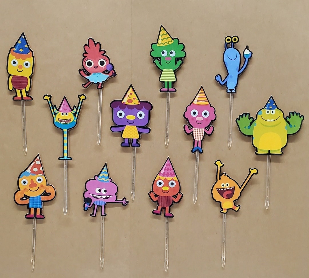 Simple Noodle Pals Monsters Cupcake Toppers - Etsy