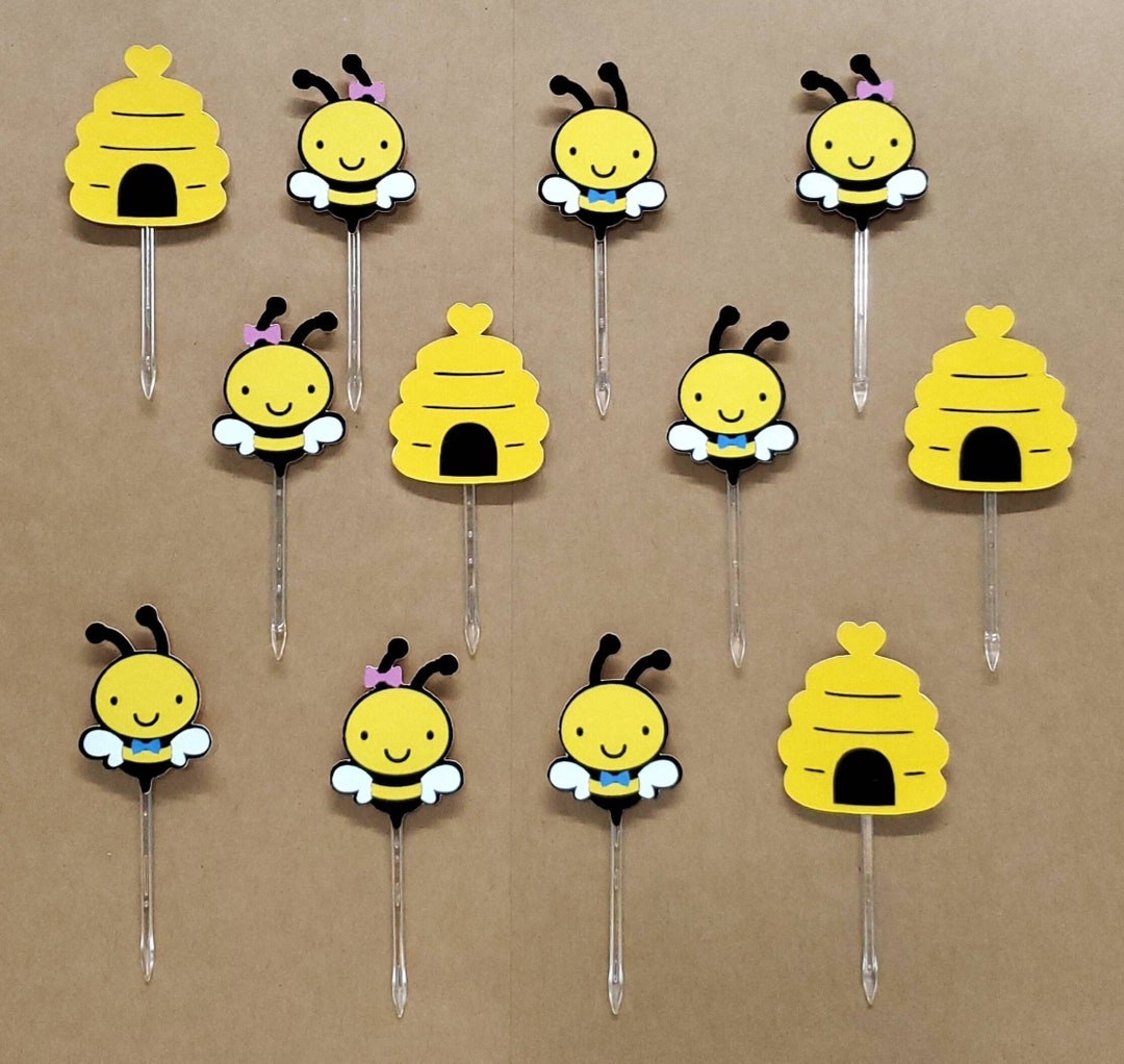 Bumblebee Beehive Gender Reveal Cupcake Toppers - Etsy